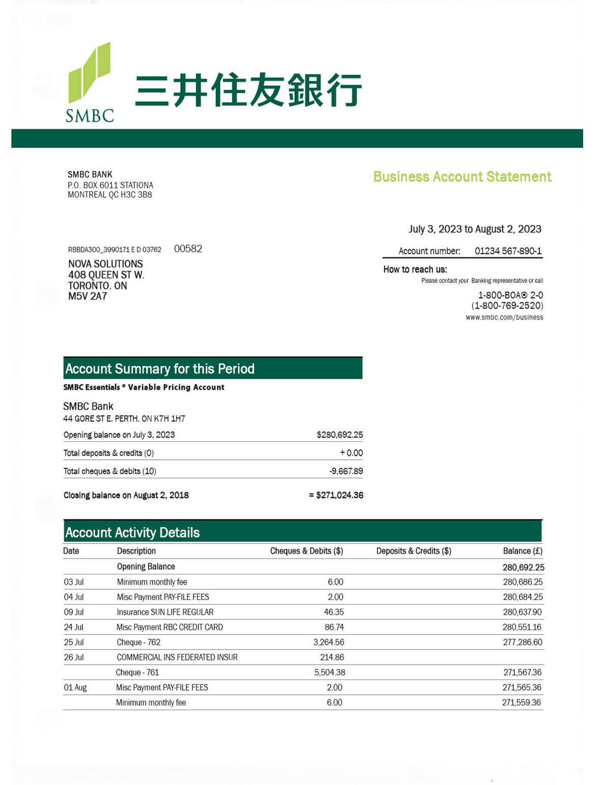Sumitomo Mitsui Financial Group enterprise account statement Word and ...
