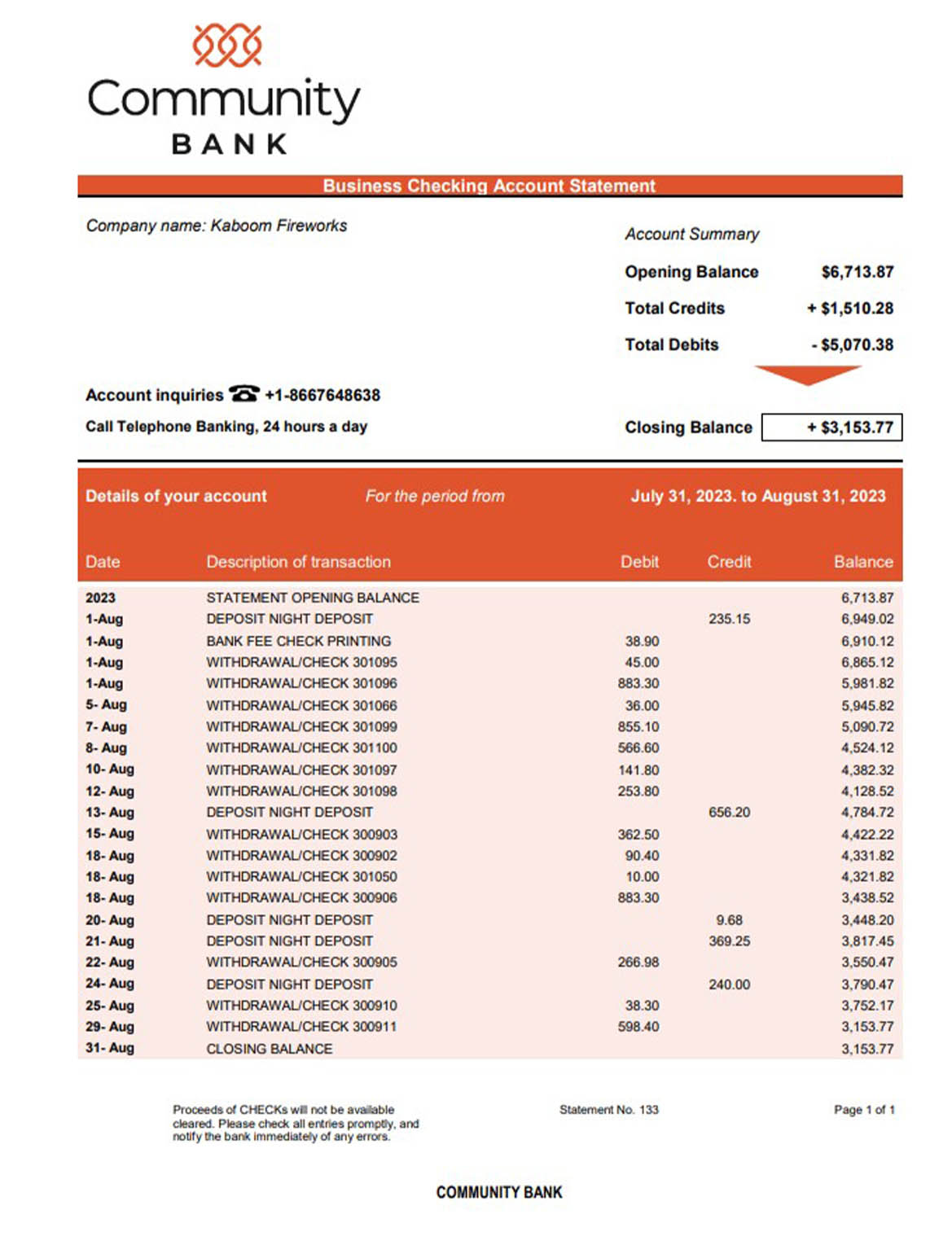 480+ Free & Editable Business Bank Statement